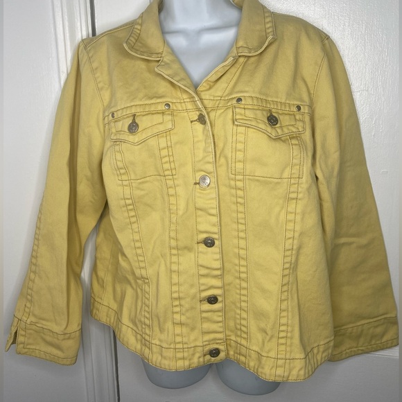 CAbi | Jackets & Coats | Cabi Yellow Denim Jacket | Poshmark